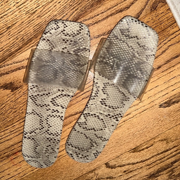 PrettyLittleThing | Shoes | Snake Reptile Clear Strap Sandals Size Us ...